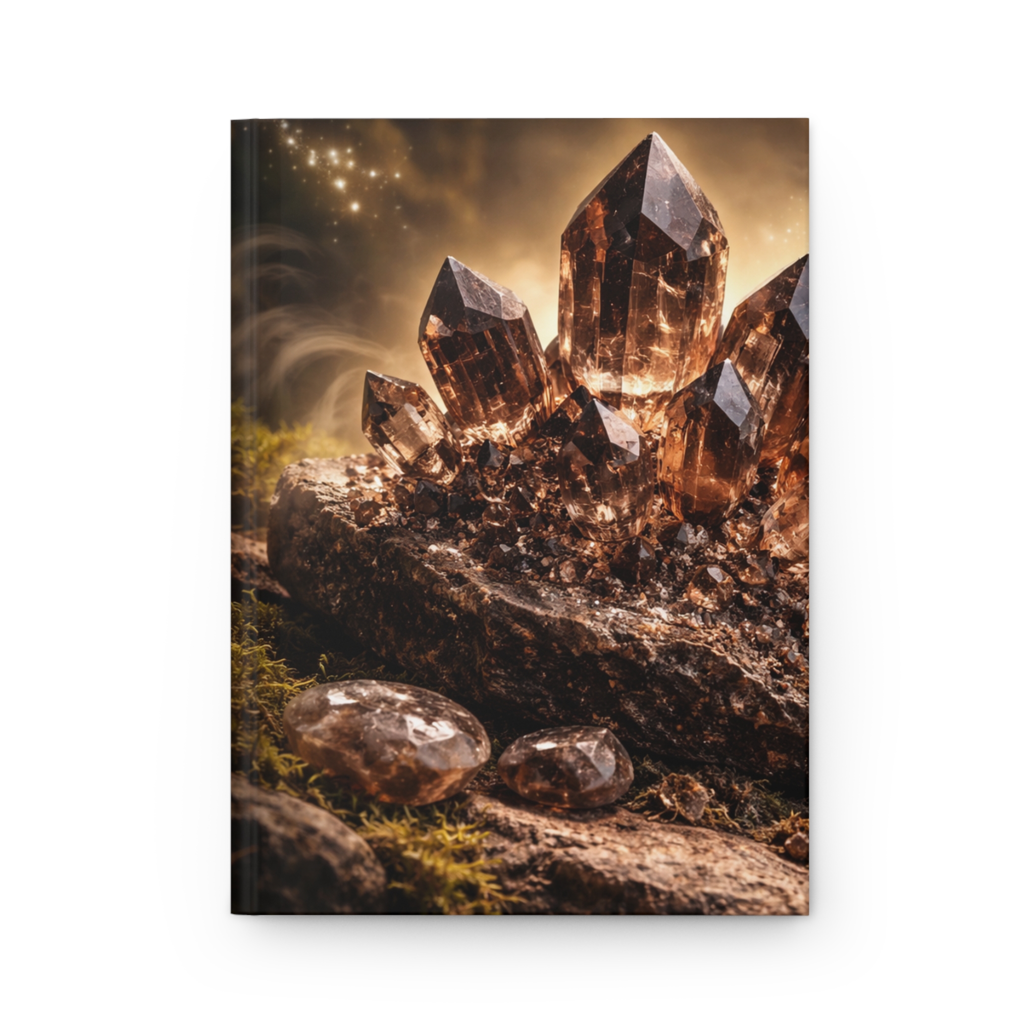 Crystal Cluster Hardcover Journal — Smoky Quartz Nature Notebook for ...